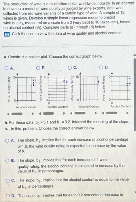 Solved The production of wine is a multibillion-dollar | Chegg.com