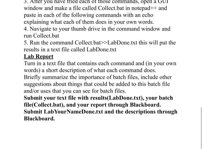 Week 5 - DOS Commands and Batch Files 1. Objective | Chegg.com