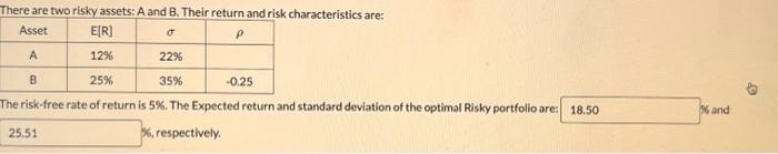 Solved There are two risky assets: A and B. Their return and | Chegg.com