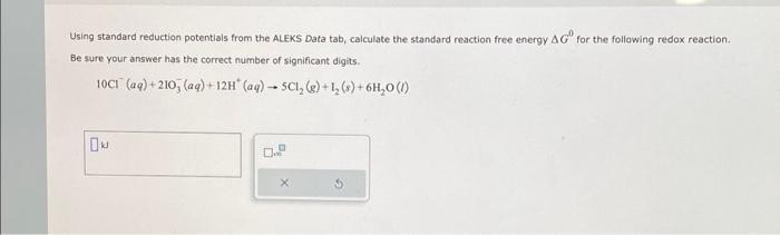 Solved Using standard reduction potentials from the ALEKS | Chegg.com