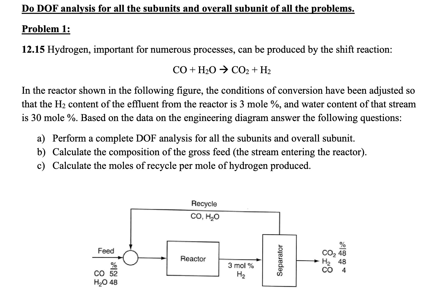 Solved Do DOF analysis for all the subunits and overall | Chegg.com