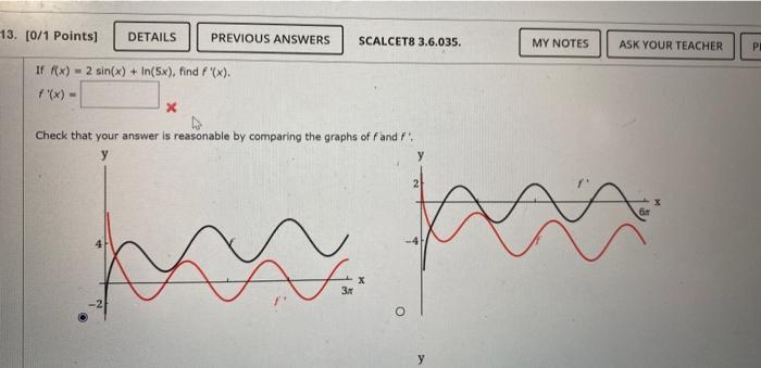 Solved 13. [0/1 Points] DETAILS PREVIOUS ANSWERS SCALCET8 | Chegg.com