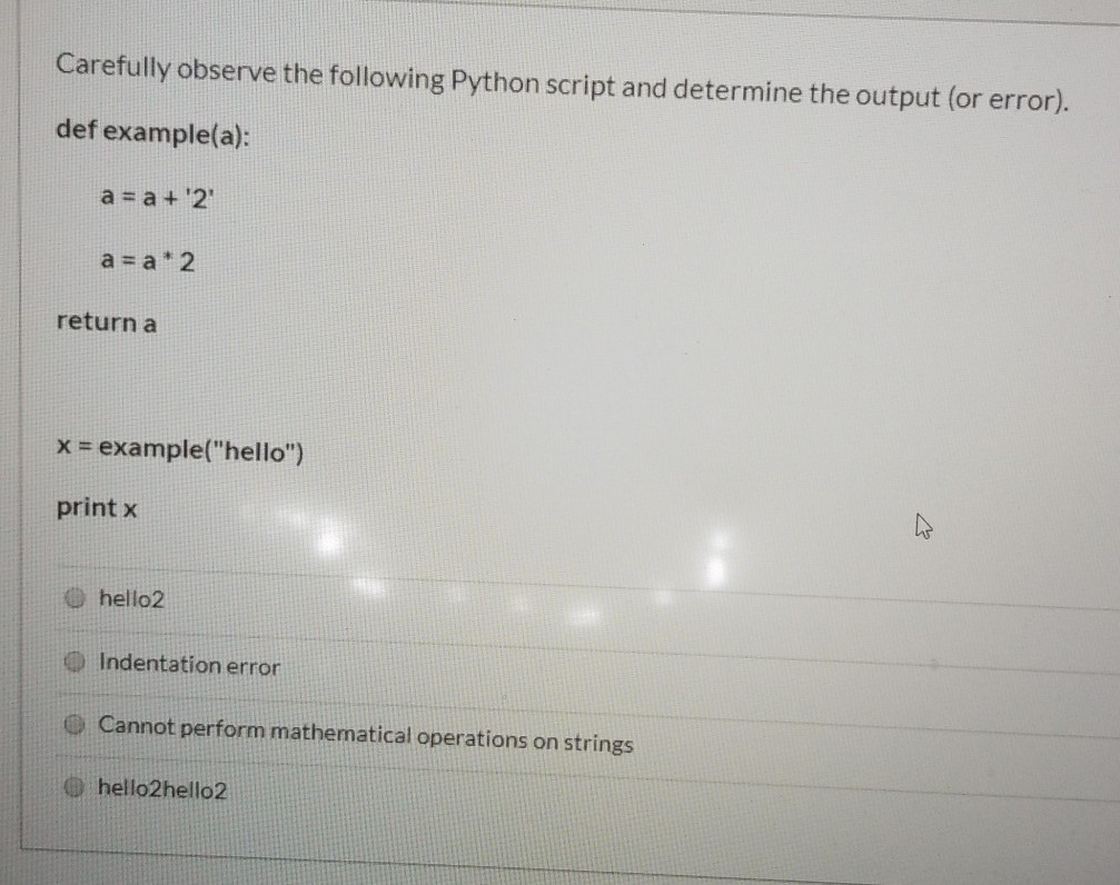Solved What will be output following the two interactive | Chegg.com