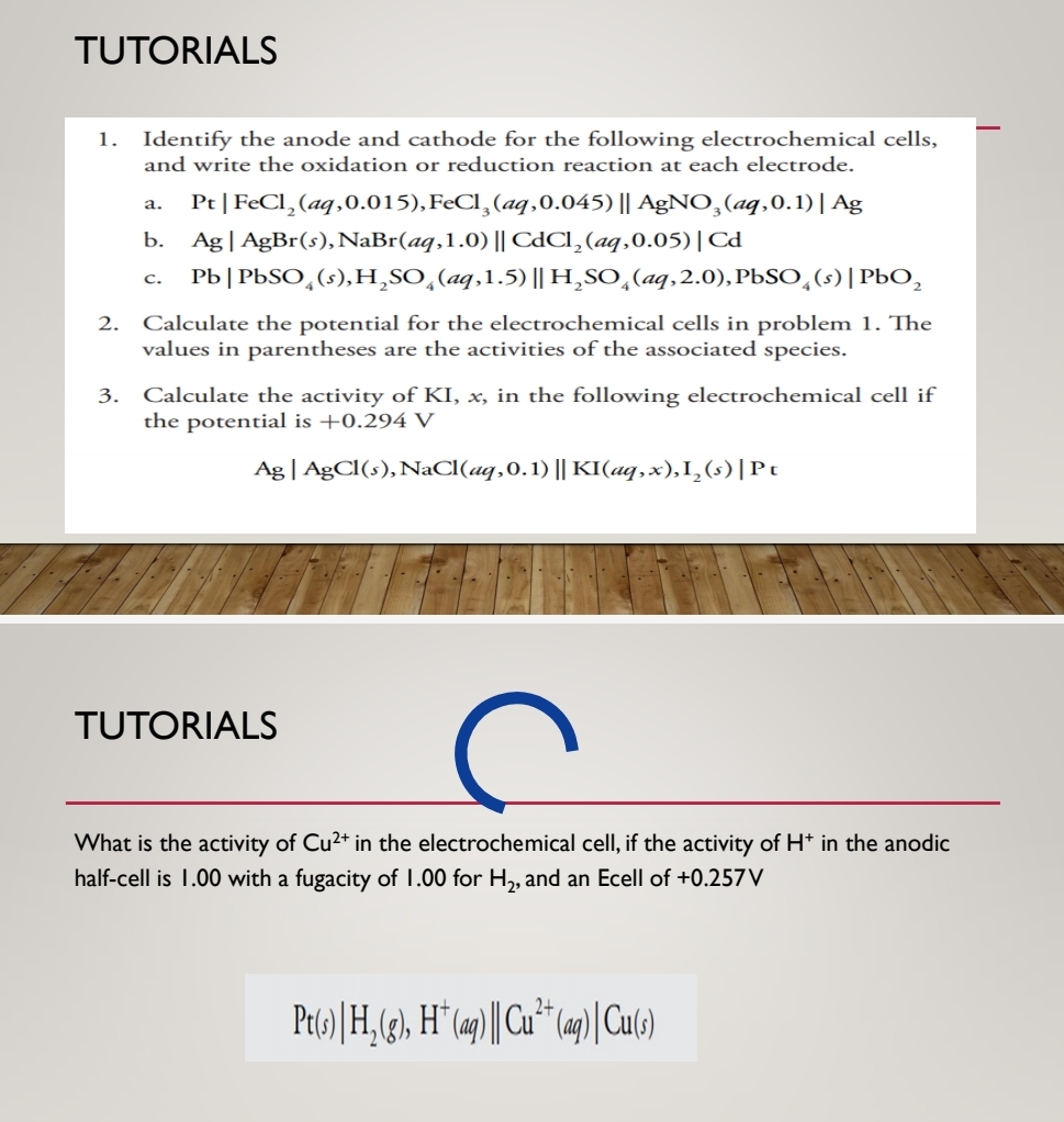 Solved TUTORIALSIdentify the anode and cathode for the | Chegg.com