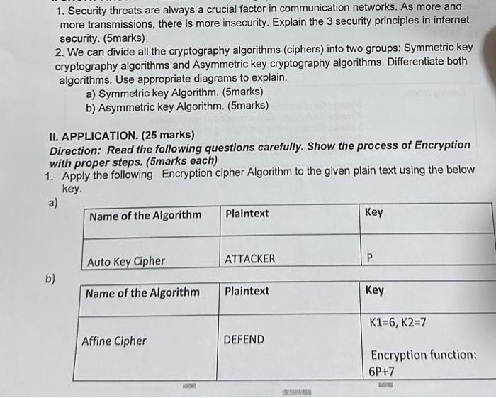 Solved 1. Security threats are always a crucial factor in | Chegg.com