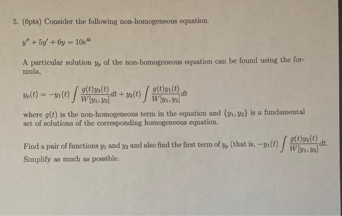 Solved Find a pair of functions yi and y2 and also find the | Chegg.com
