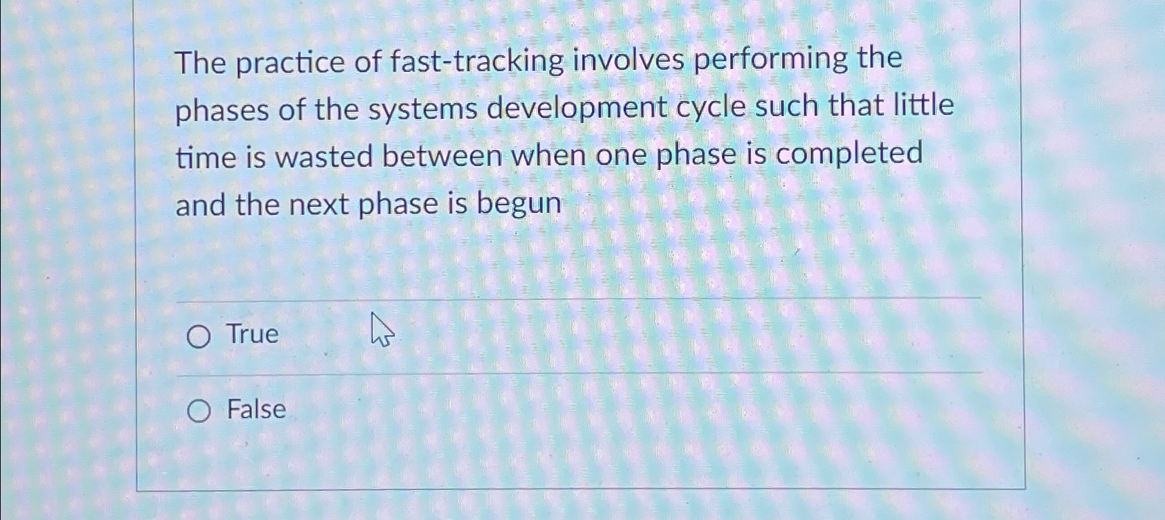Solved The practice of fast-tracking involves performing the | Chegg.com