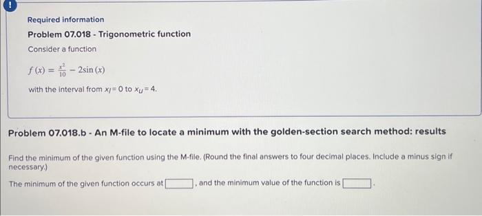 Solved Required information Problem 07.018 - Trigonometric | Chegg.com