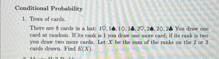 Solved use the probability tree. Conditional Probability 1. | Chegg.com