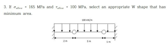Solved 3. If allow = 165 MPa and Tallow = 100 MPa, select an | Chegg.com