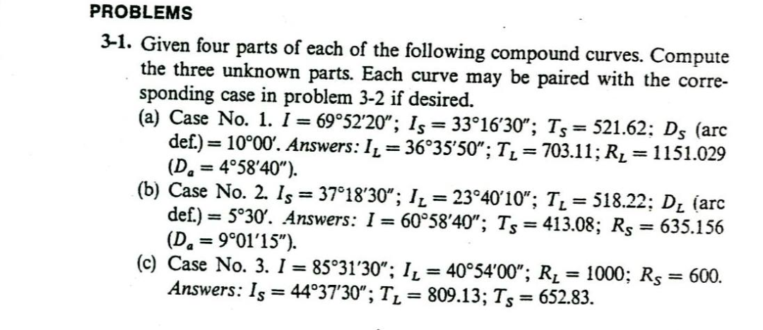 3-9. Given a reverse curve between nonparallel | Chegg.com