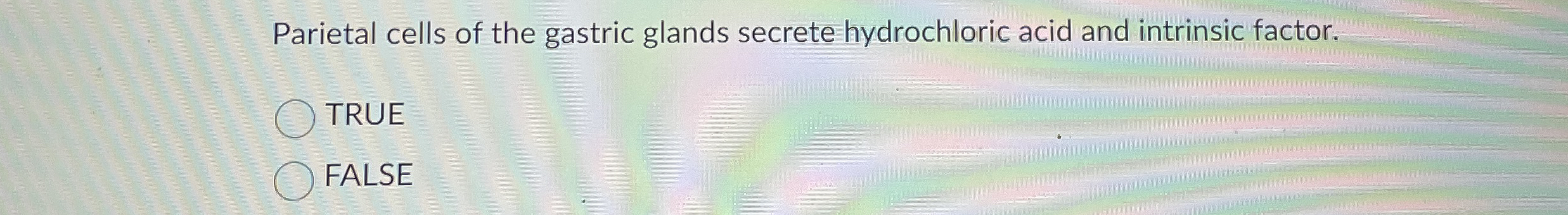Solved Parietal cells of the gastric glands secrete | Chegg.com