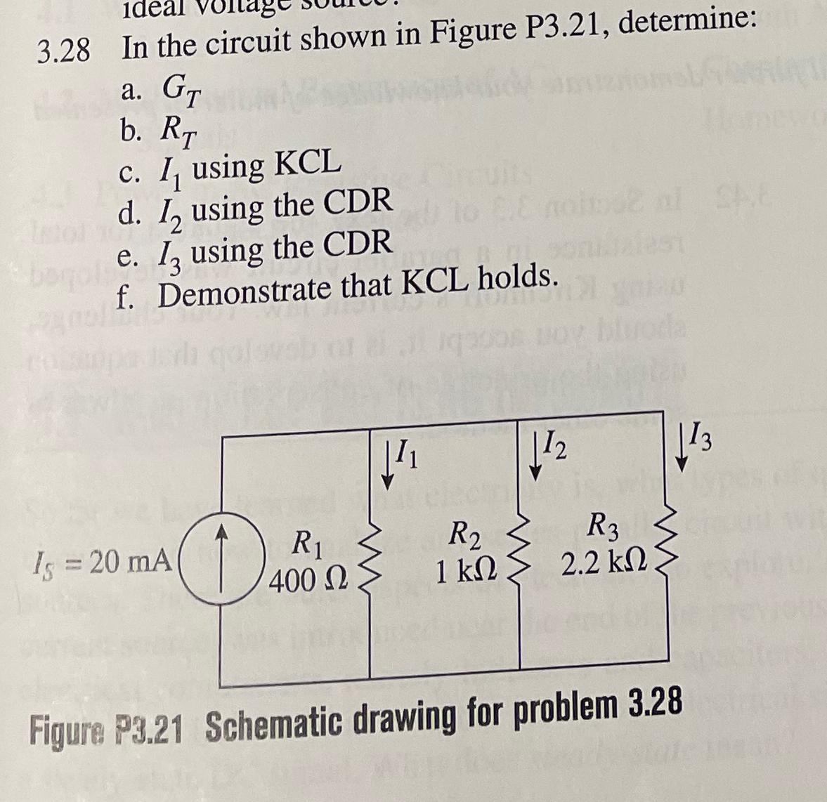 Solved 3.28 ﻿In the circuit shown in Figure P3.21, | Chegg.com