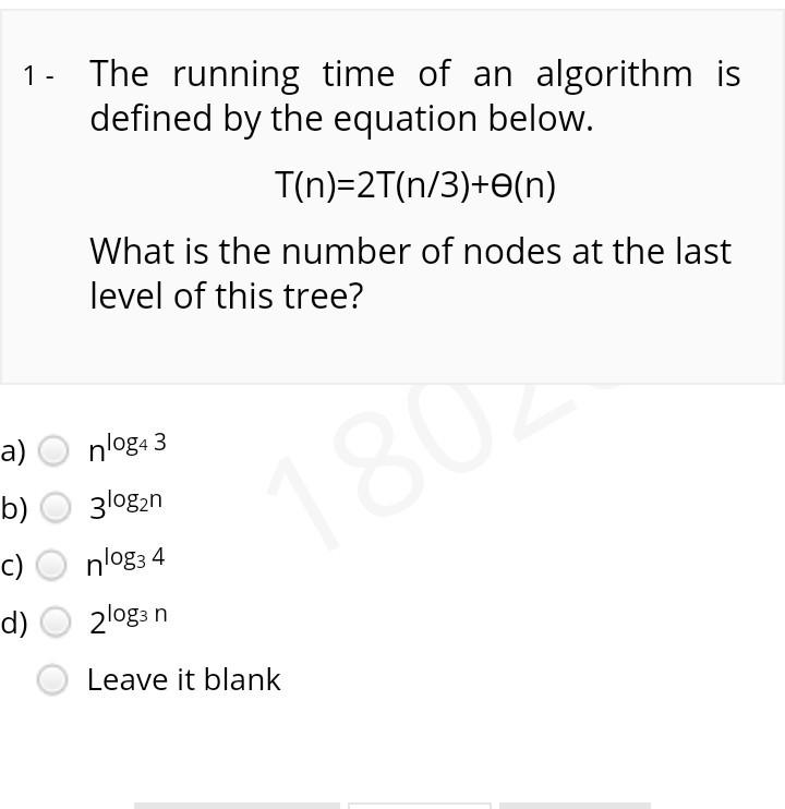 solved-1-the-running-time-of-an-algorithm-is-defined-by-chegg