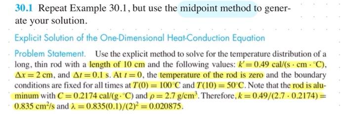 Solved 30.1 Repeat Example 30.1, but use the midpoint method | Chegg.com
