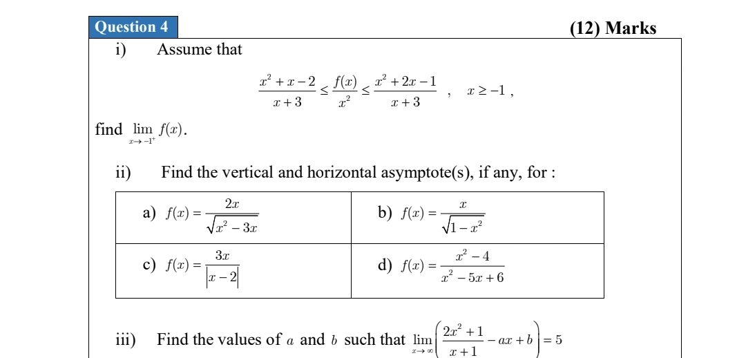 Solved Question 4(12) ﻿Marksi) ﻿Assume | Chegg.com