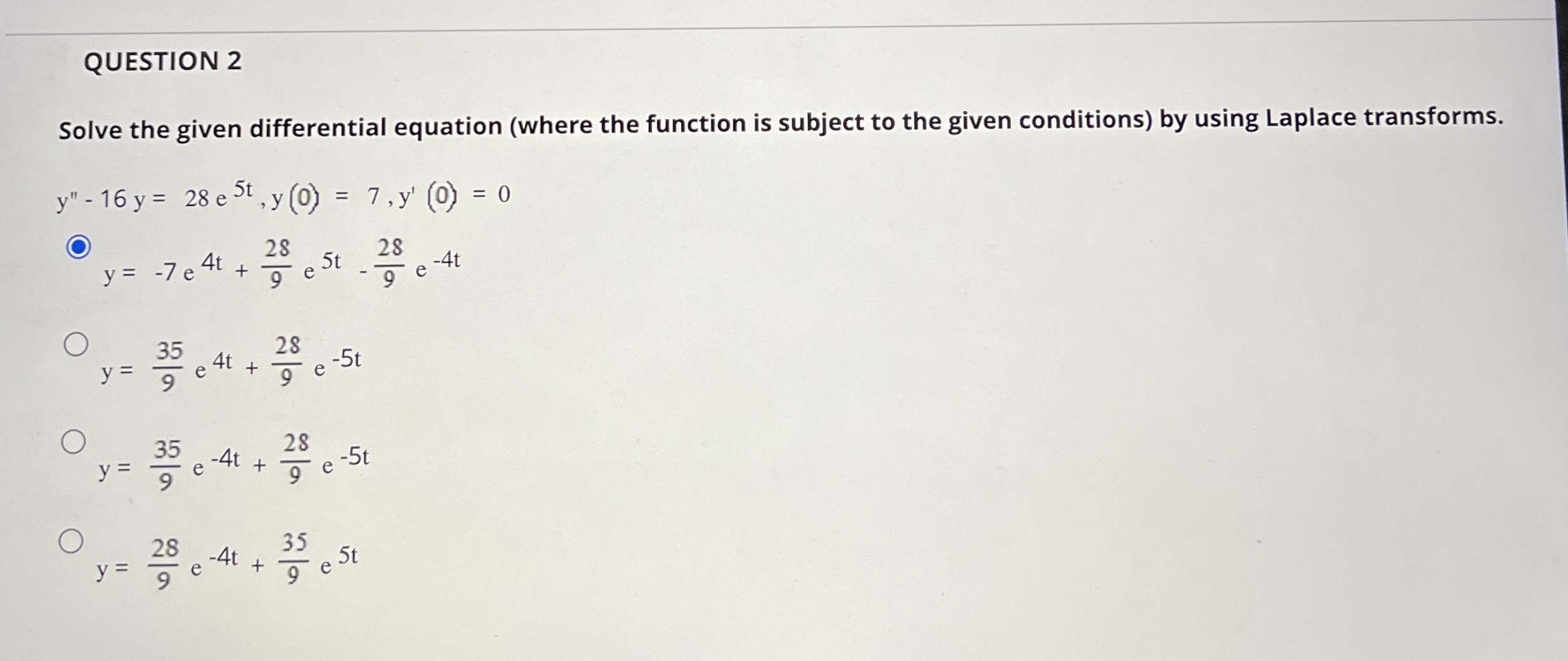 Solved QUESTION 2Solve the given differential equation | Chegg.com