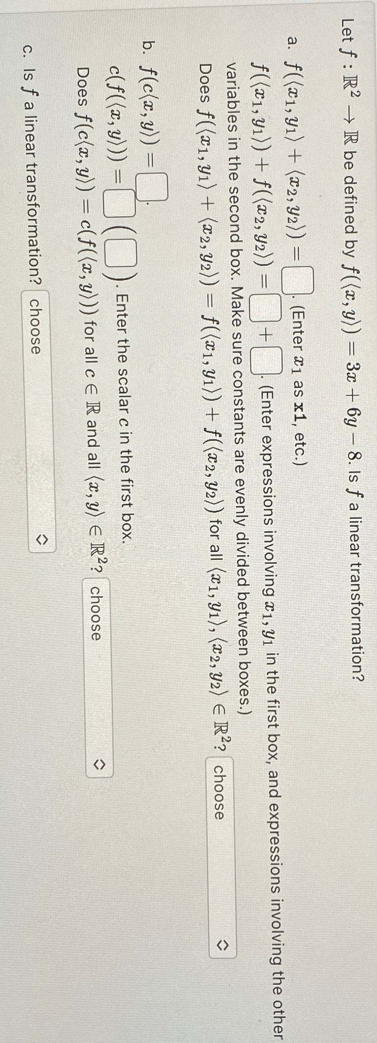 Solved Let F R2→r ﻿be Defined By F X Y 3x 6y 8 ﻿is F