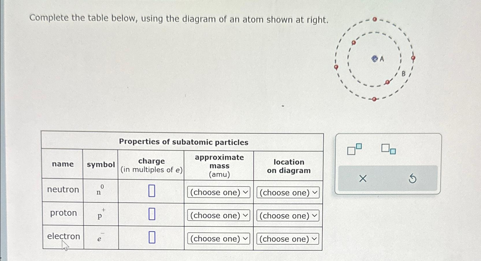 Solved Complete the table below, using the diagram of an | Chegg.com