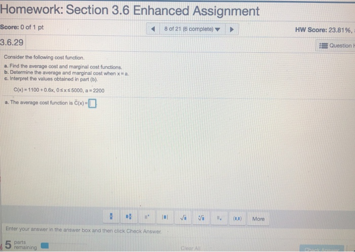 Solved Homework Section 3 6 Enhanced Assignment Score 0 Of