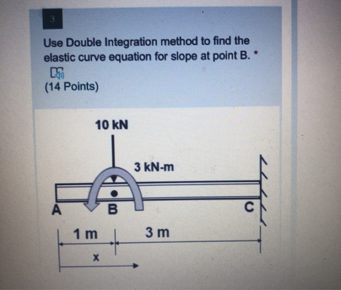 Solved 3 Use Double Integration method to find the elastic | Chegg.com