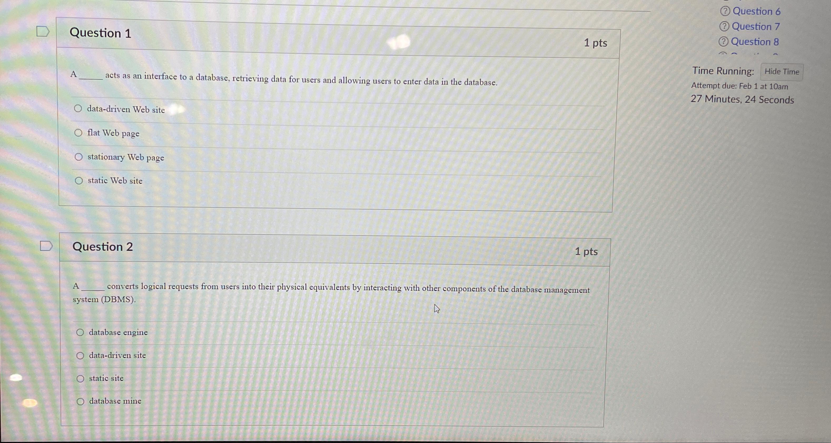 Solved Question 1(3) ﻿Question 6A acts as an interface to a | Chegg.com
