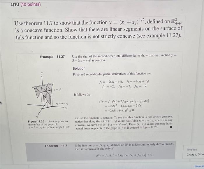 Solved Use theorem 11.7 to show that the function | Chegg.com