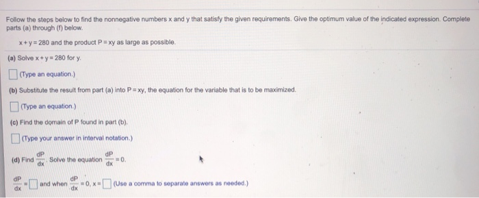 Solved Follow the steps below to find the nonnegative | Chegg.com