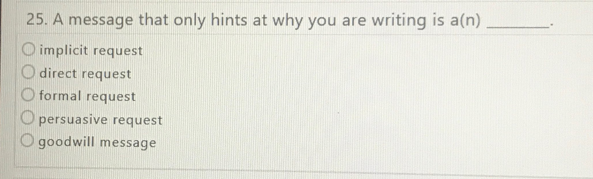 Solved A message that only hints at why you are writing is | Chegg.com