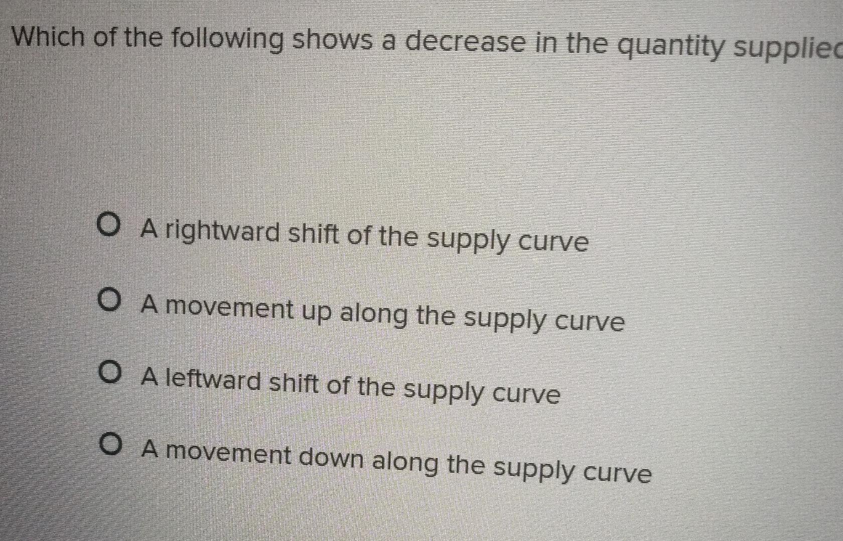 Solved Which Of The Following Shows A Decrease In The Chegg