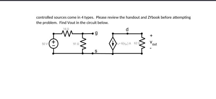 Solved controlled sources come in 4 types. Please review the | Chegg.com