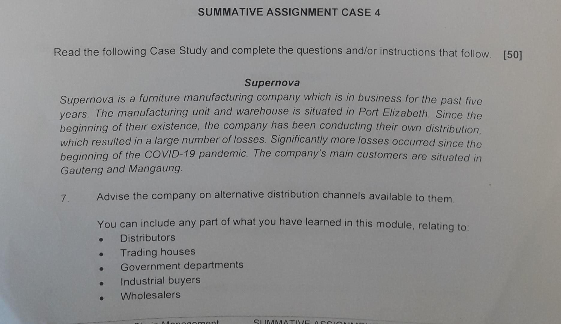 Solved SUMMATIVE ASSIGNMENT CASE 4 Read the following Case | Chegg.com