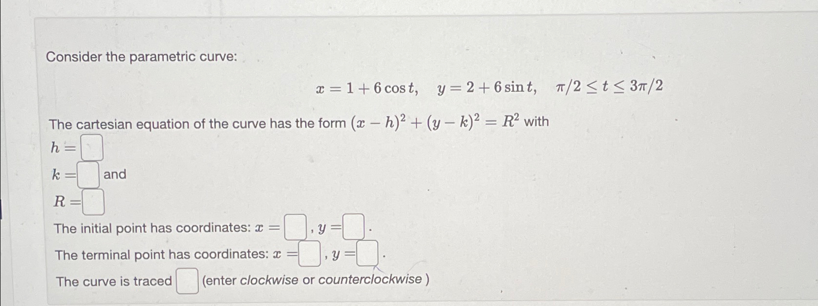 Solved Consider the parametric | Chegg.com