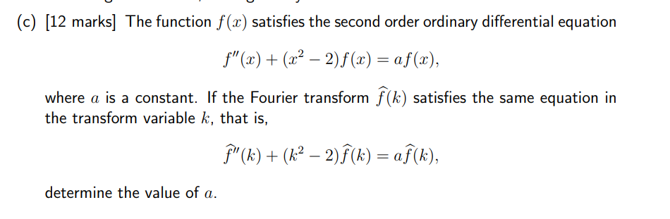 Solved (c) [12 ﻿marks] ﻿The function f(x) ﻿satisfies the | Chegg.com