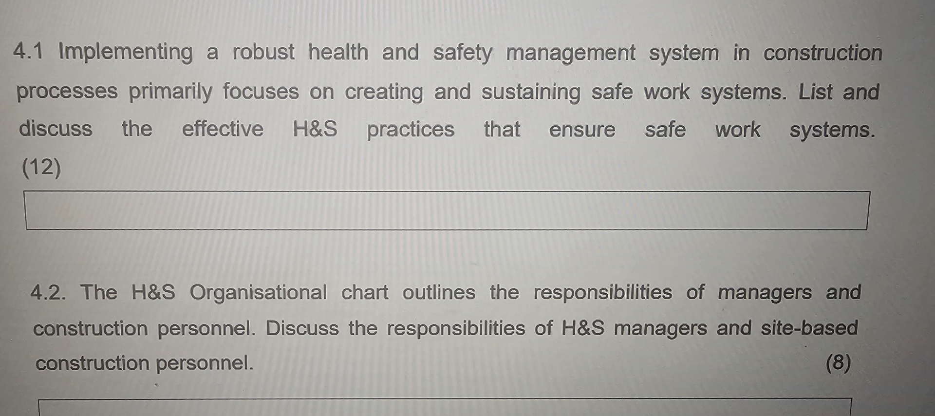 Solved 4.1 ﻿Implementing a robust health and safety | Chegg.com