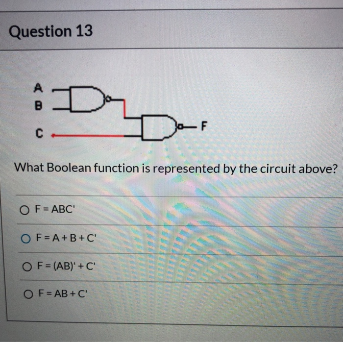 Solved What Boolean function is represented by the circuit | Chegg.com