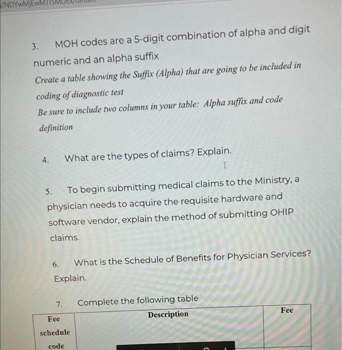Solved /NDYwMjEwN 3. MOH codes are a 5-digit combination of | Chegg.com