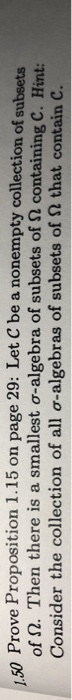 Solved Let C be a nonempty collection of subsets of omega. | Chegg.com