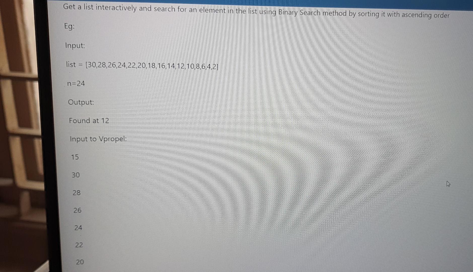 Solved Get a list interactively and search for an element in | Chegg.com