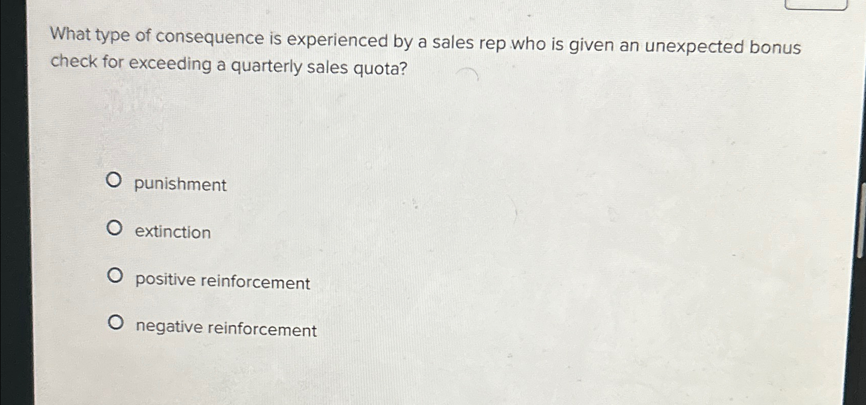 Solved What type of consequence is experienced by a sales | Chegg.com