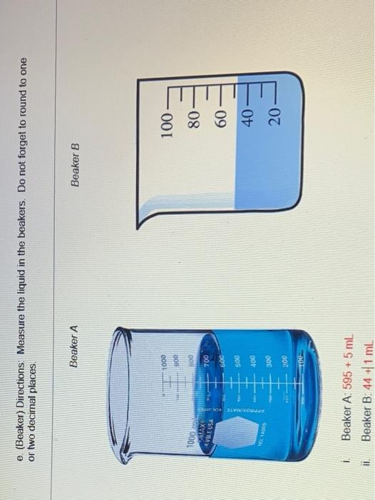 Solved e (Beaker) Directions. Measure the liquid in the | Chegg.com
