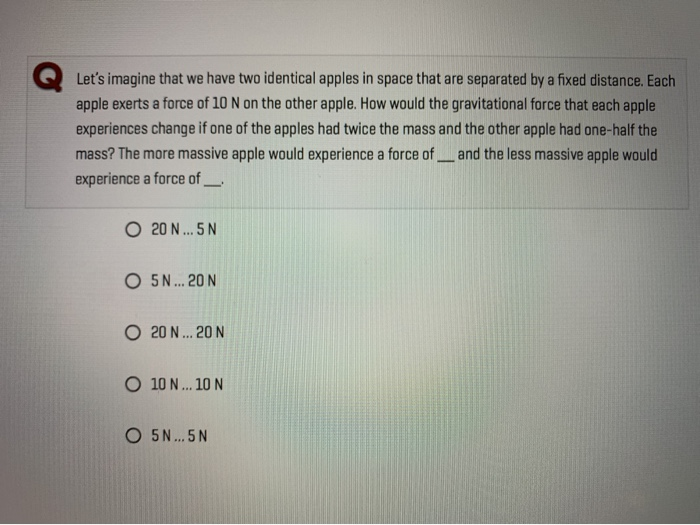 Solved Q Let's imagine that we have two identical apples in | Chegg.com