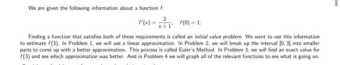 Problem 2: Euler's Method Approximation (25 points) | Chegg.com
