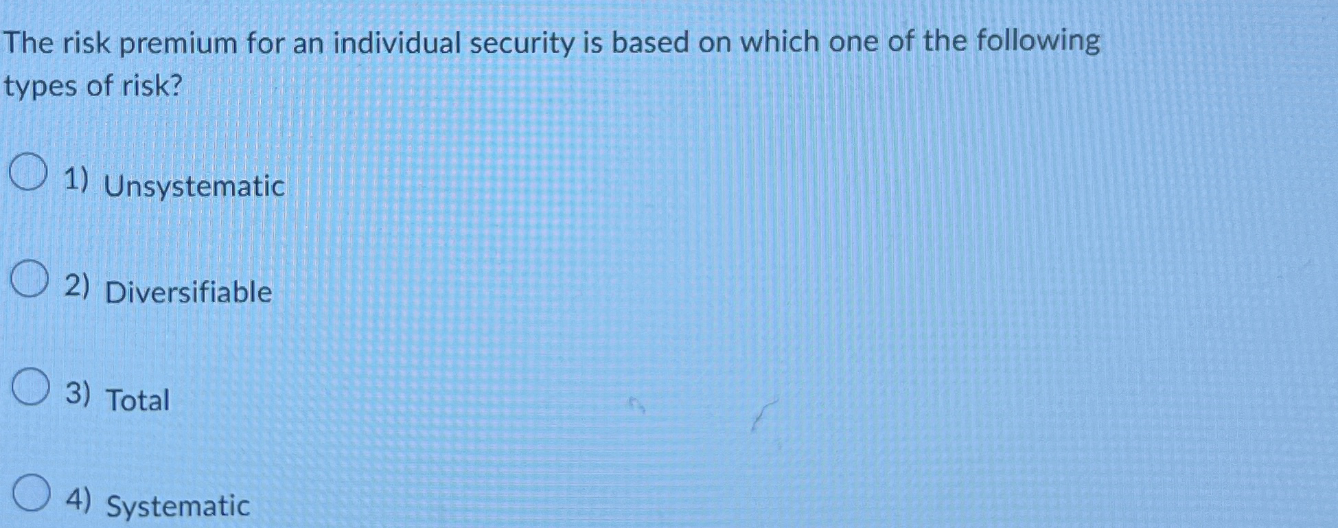 Solved The risk premium for an individual security is based | Chegg.com