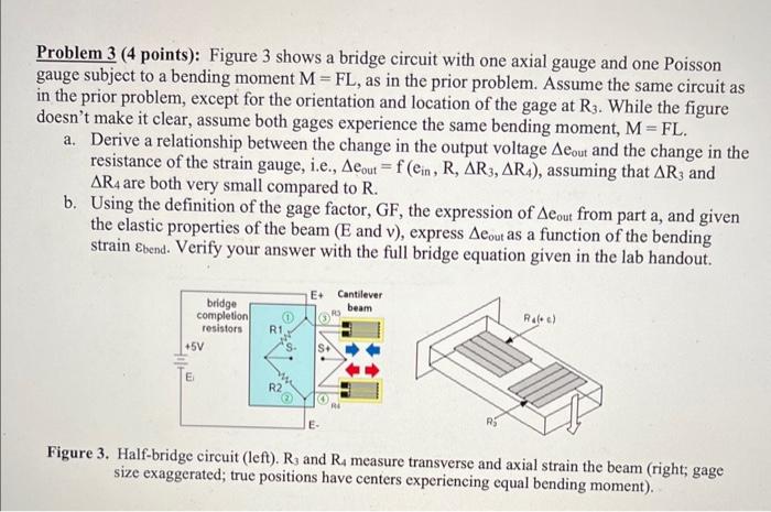 Solved Problem 3 (4 points): Figure 3 shows a bridge circuit | Chegg.com