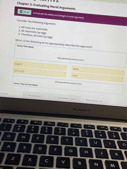Solved Chapter 3: Evaluating Moral Arguments B 44.45 33 | Chegg.com