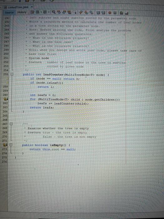 Solved LinkedTree Source History 1 To change hedeche License | Chegg.com