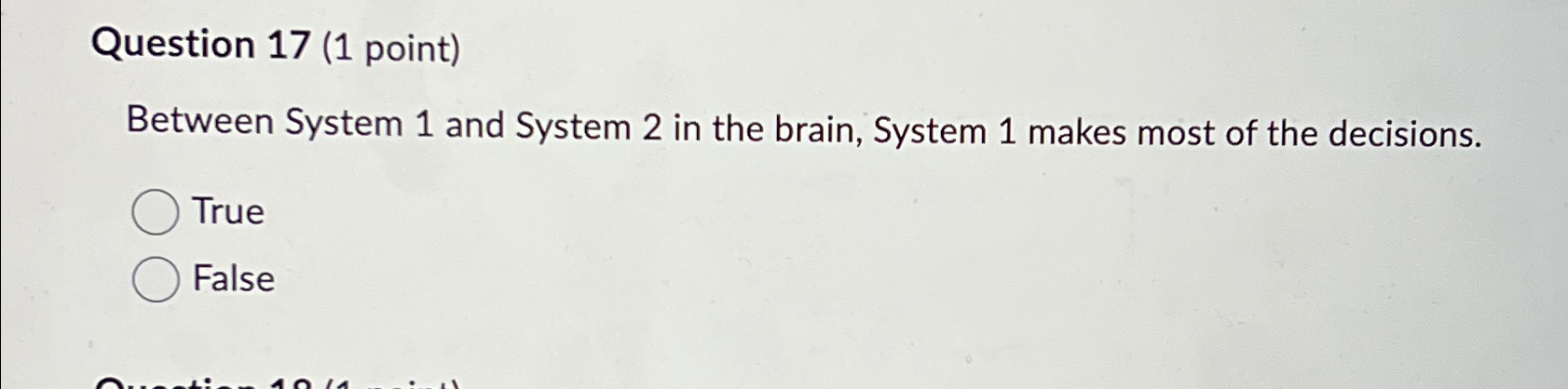 Solved Question 17 (1 ﻿point)Between System 1 ﻿and System 2 | Chegg.com
