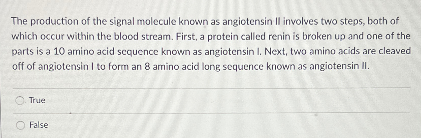 Solved The production of the signal molecule known as | Chegg.com