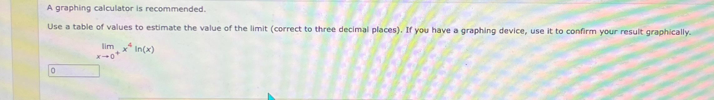 Solved A graphing calculator is recommended.Use a table of | Chegg.com